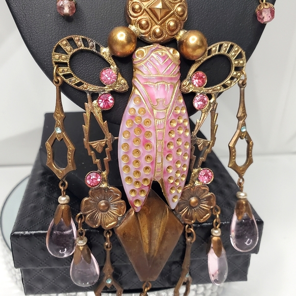 Vintage | Jewelry | Exceptional Vintage Czech Glass Egyptian Revival ...